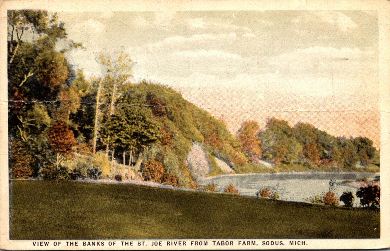 Michigan Sodus View Of The Banks Of The St Joe River From Tabaor Farm ...