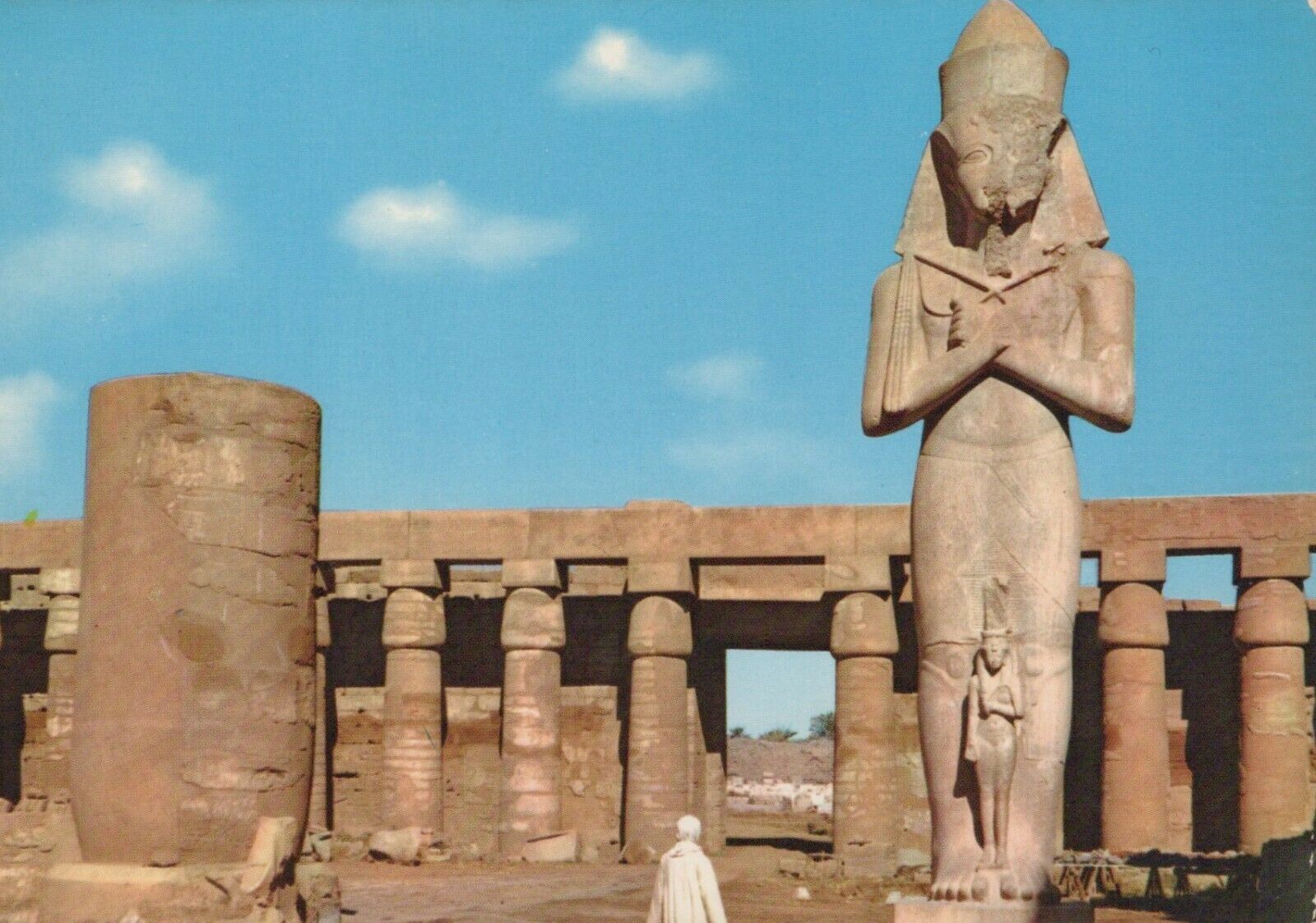 Egypt Postcard - Karnak - Amon Ra Temple With Statue of Taharka RRR321 ...