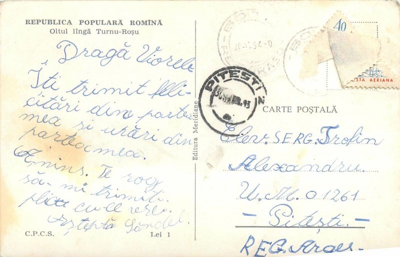 Romania Oltul langa turnu rosu rau padure Postcard | Europe - East ...