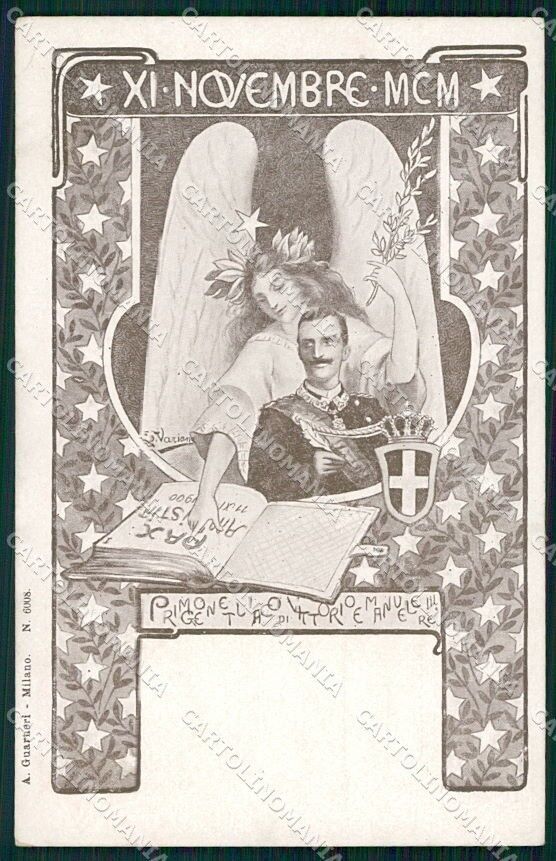 Reali Royalty Savoia Vittorio Emanuele III Genetliaco Angelo cartolina ...