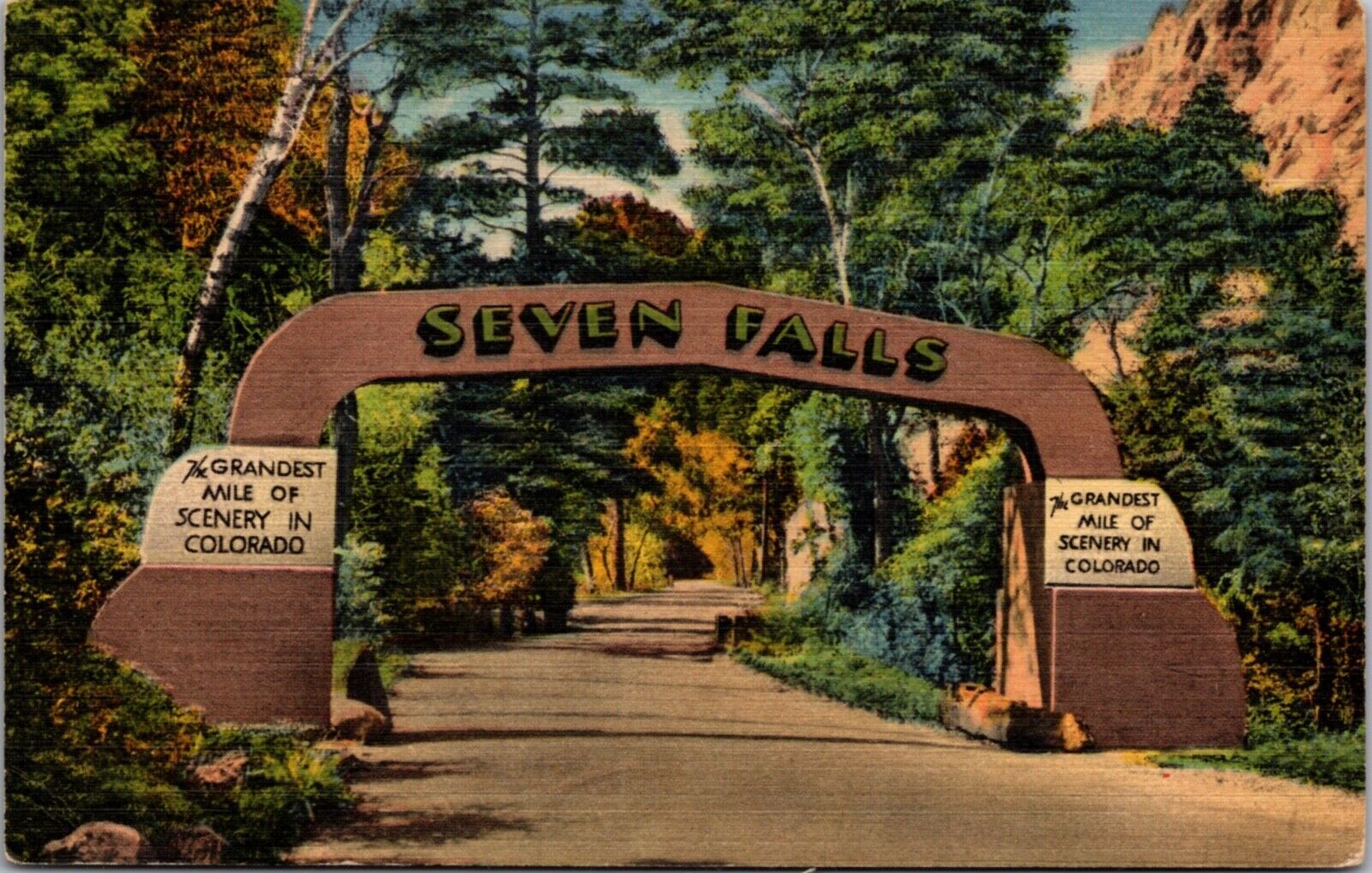 Linen PC Gateway Entrance of Seven Falls South Cheyenne Canon Colorado ...
