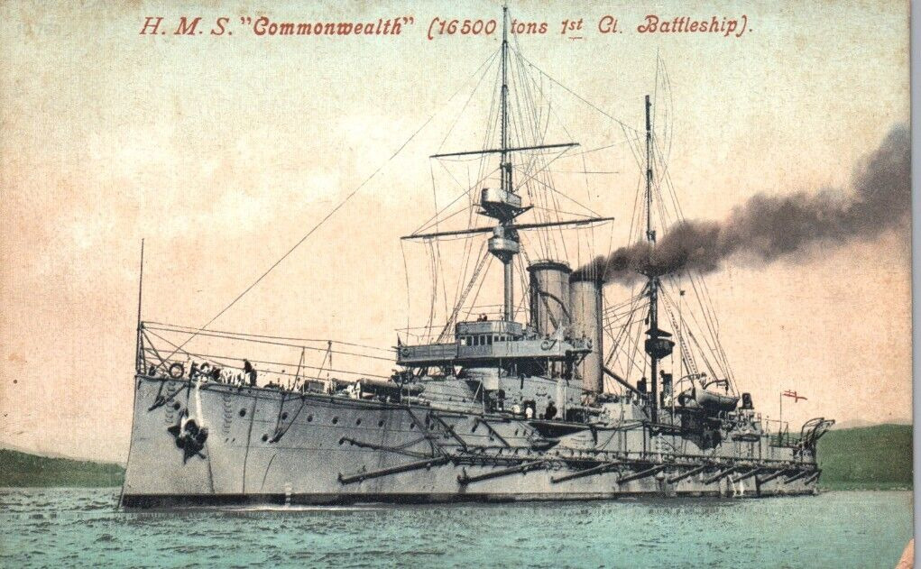 Royal Navy Battleship HMS Commonwealth 1st Class c1910s | Other ...