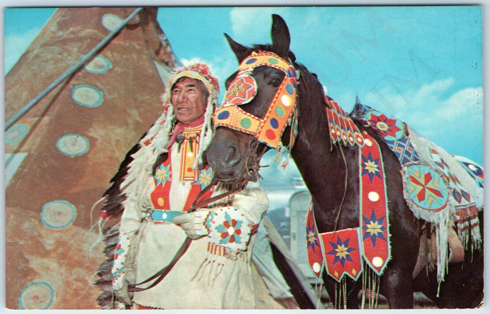 c1970s Indian Chieftain Horse Dress Regalia Native American Fashion ...