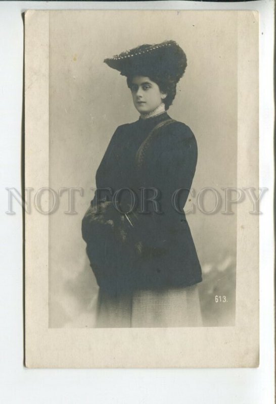459534 Maria CAVALIERI Italian OPERA Singer FASHION Muff Vintage PHOTO ...
