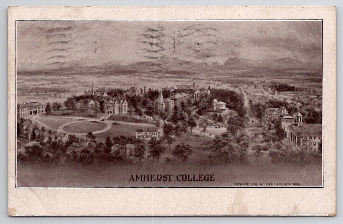 Amherst MA Amherst College Massachusetts Aerial View Postcard D50 ...