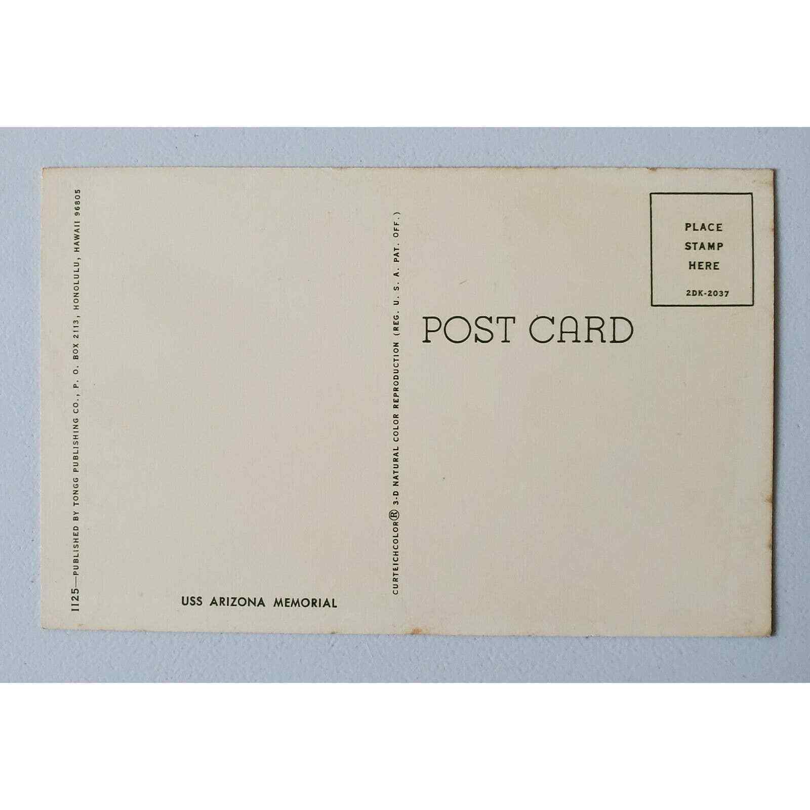 Vintage Postcard Divided Back USS Arizona Memorial Pearl Harbor Hawaii ...