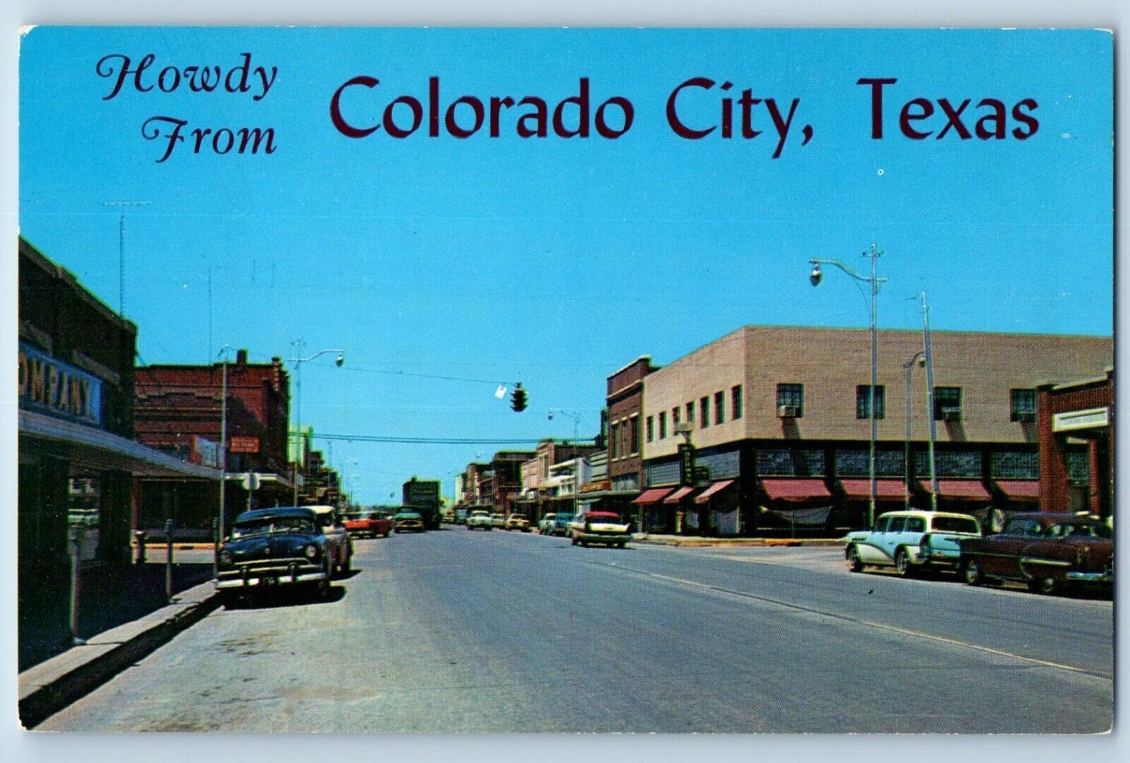 Colorado City Texas Postcard Howdy Street Scene Exterior Building c1960 ...