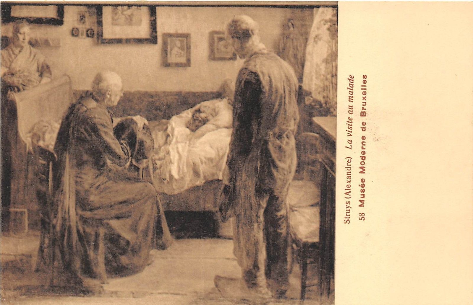 BF35173 struys alexandre la visite au malade bruxel painting art front ...