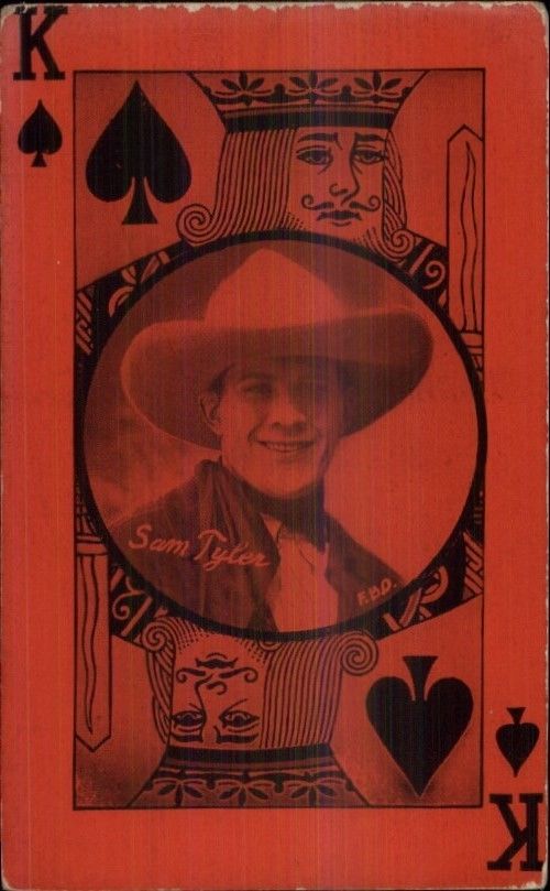 Cowboy Actor Playing Card King of Spades Sam Tyler c1930 Postcard ...