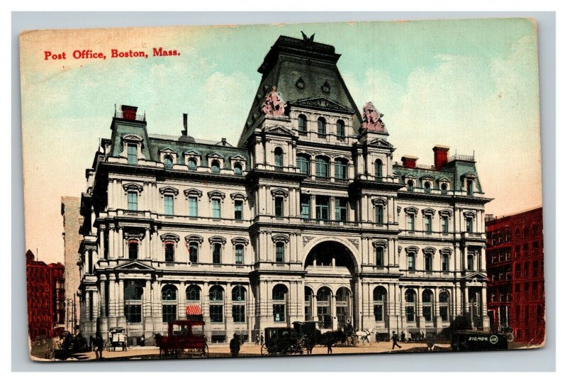 Vintage 1900's Postcard Main Post Office Boston Massachusetts Horse ...