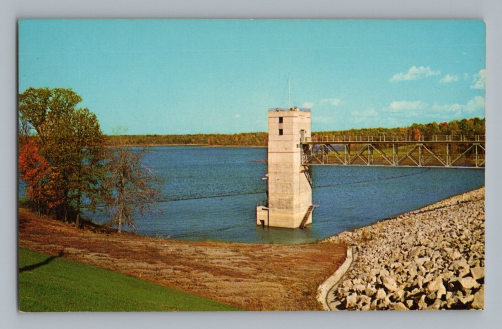 Mansfield Dam Lake Big Raccoon Creek Rockville Bridge Indiana Vintage ...