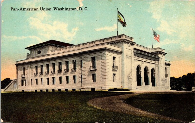 Pan American Union Washington Dc Flag Republics Building Unp Vintage ...