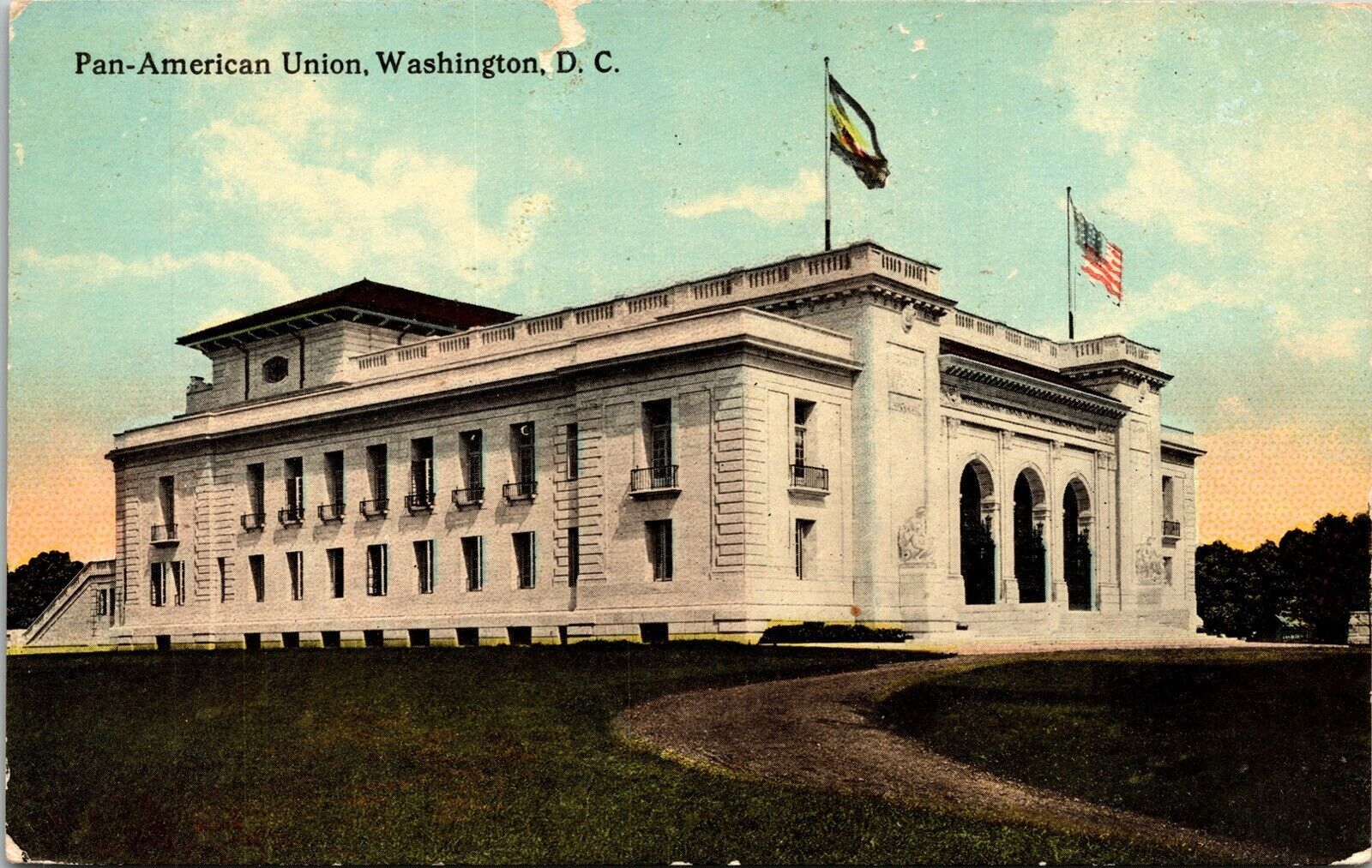 Pan American Union Washington Dc Flag Republics Building Unp Vintage ...