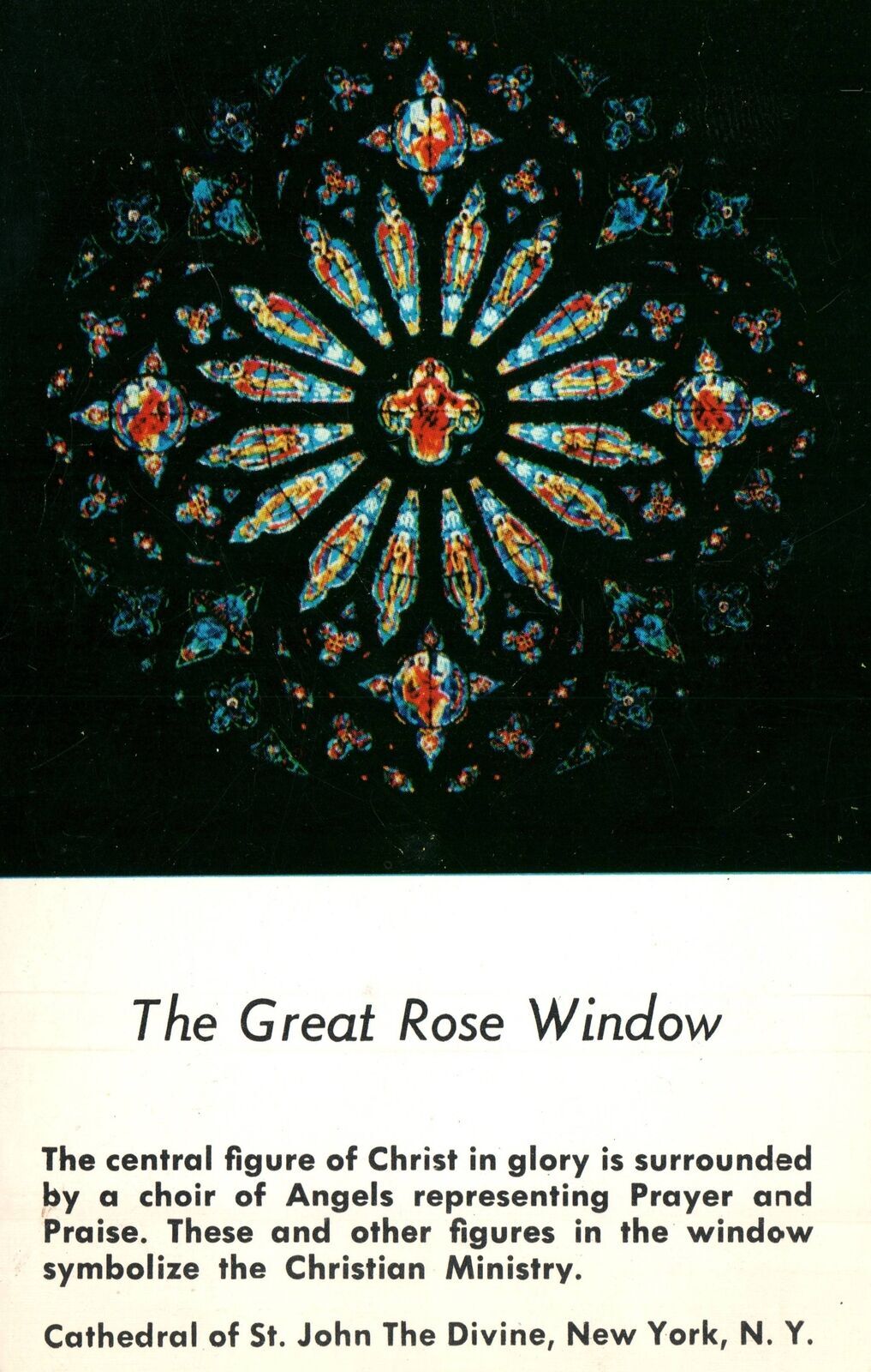 Vintage Postcard the Great Rose Window Stained Glass at Cathedral of ST ...