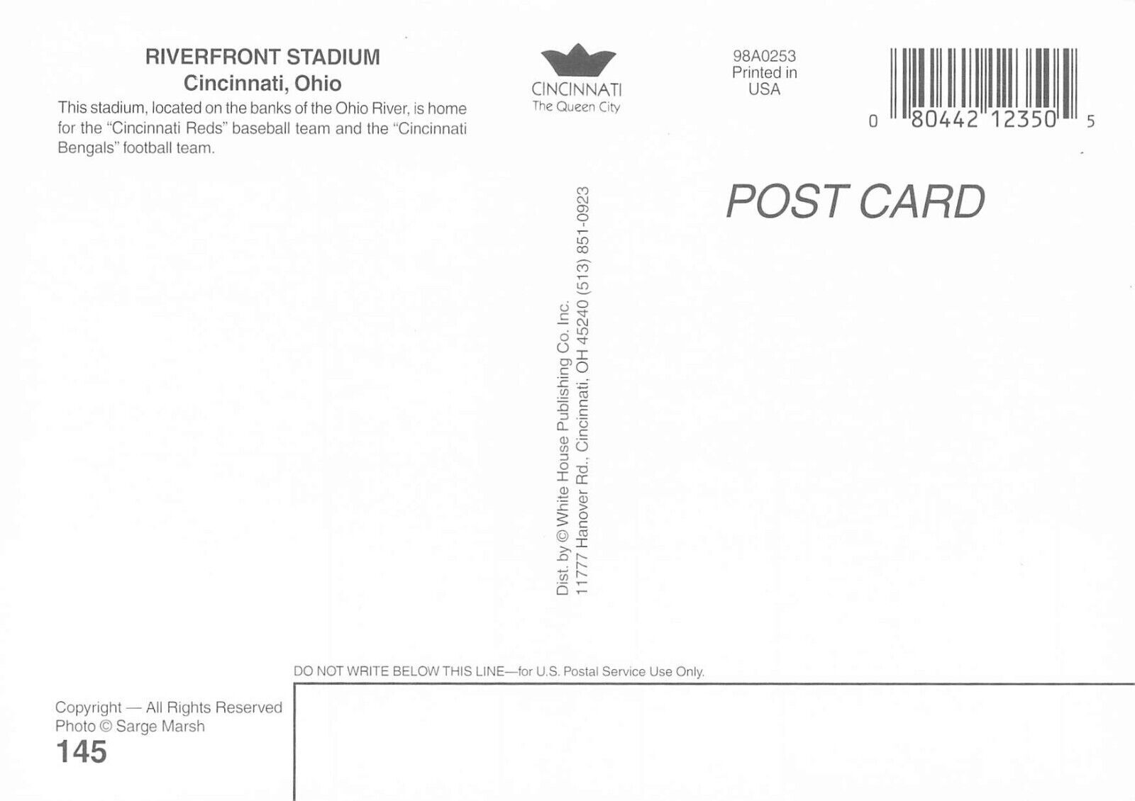 OH Cincinnati Riverfront Stadium Aerial View Stadium Postcard 4x6 NC1 ...