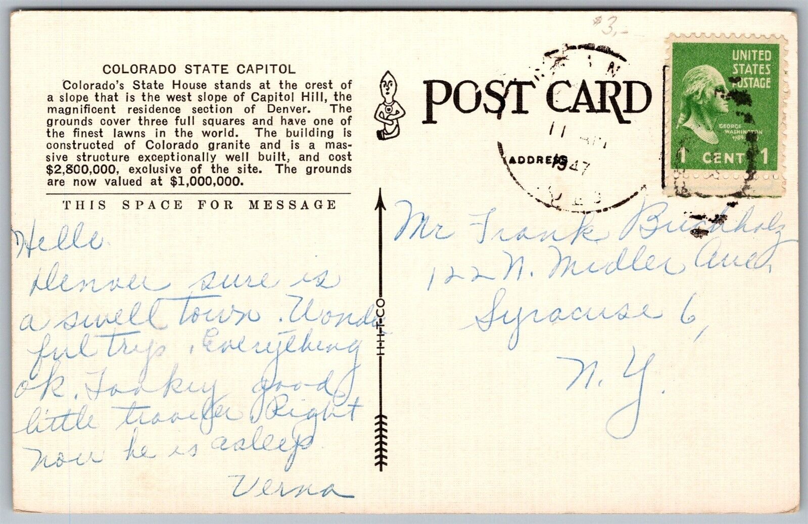 Vtg Denver Colorado CO State Capitol 1940s Linen View Postcard | United ...