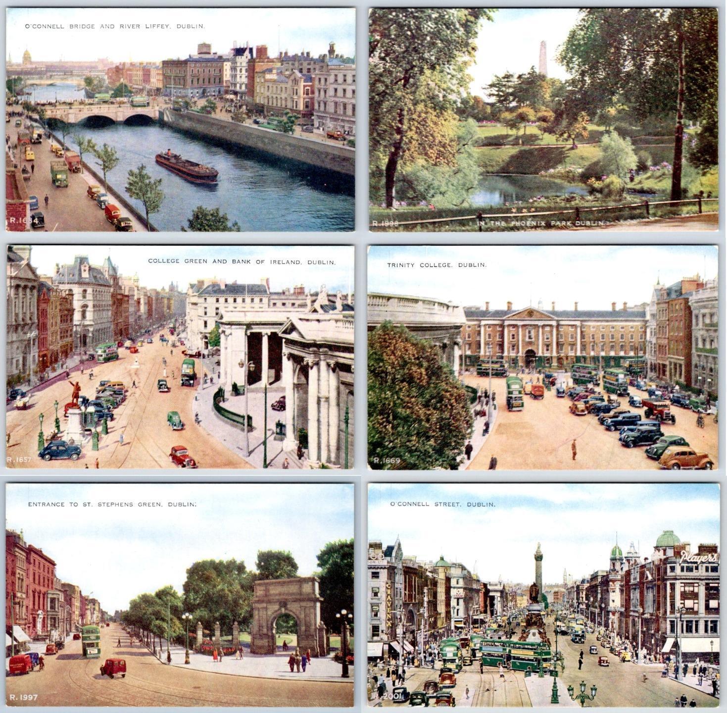 1920'S Dublin Ireland SET/6 Valentine's Postcards Trinity College Bank ...