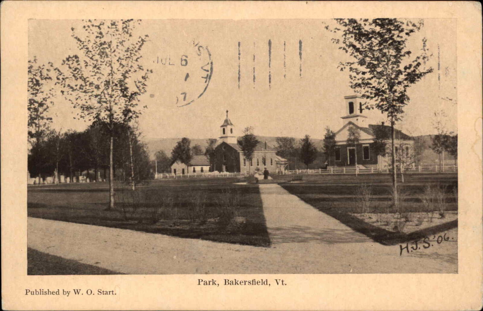 Bakersfield Vermont VT Park Bird's Eye View c1910 Vintage Postcard ...