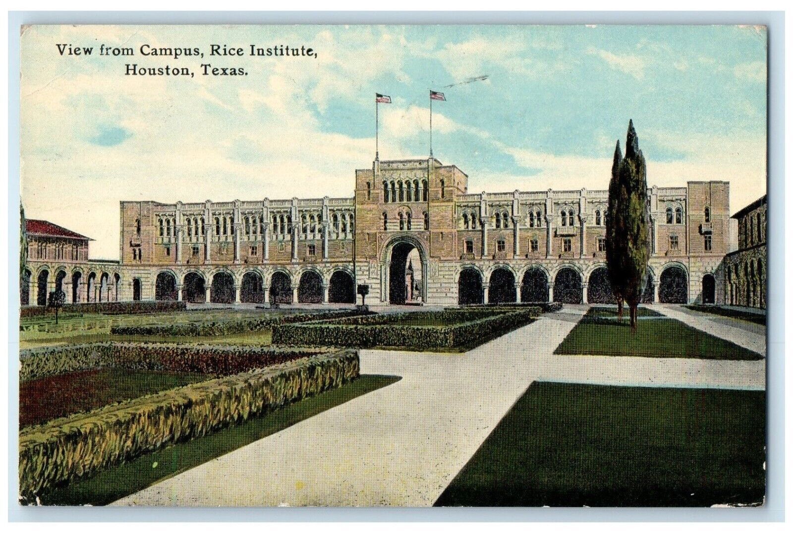 1911 View Campus Rice Institute Exterior Building Houston Texas Vintage ...