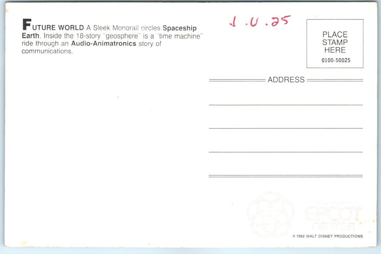 Postcard - Future World, Epcot, Walt Disney World Resort - Lake Buena ...