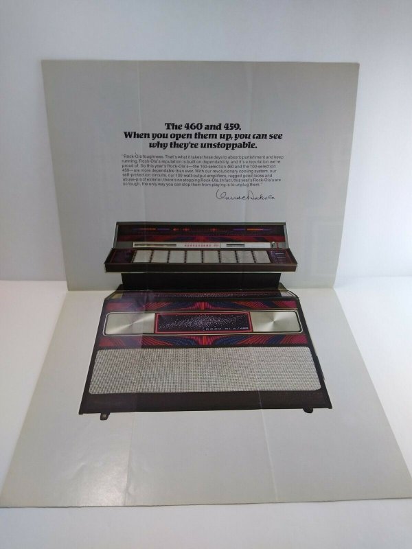 Rock Ola 460 Vintage Jukebox Flyer Original 1975 Phonograph Artwork 8.5 ...