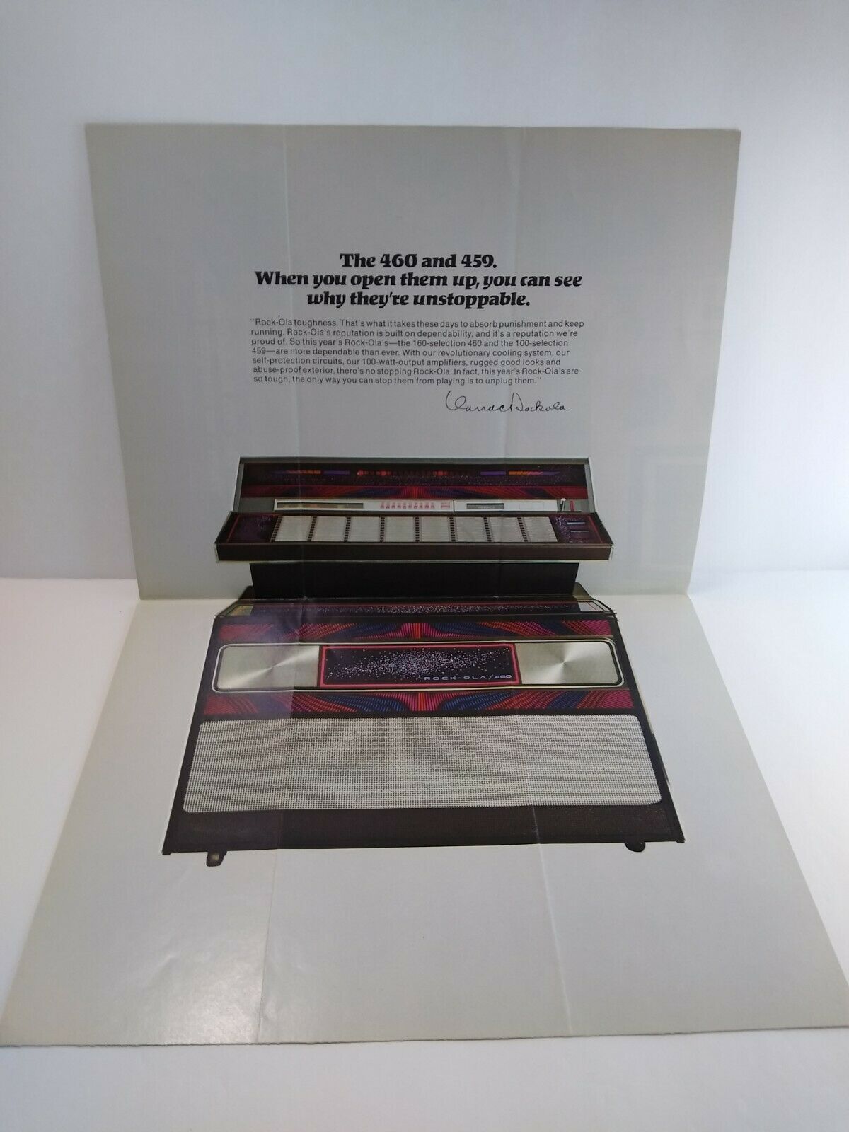 Rock Ola 460 Vintage Jukebox Flyer Original 1975 Phonograph Artwork 8.5 ...