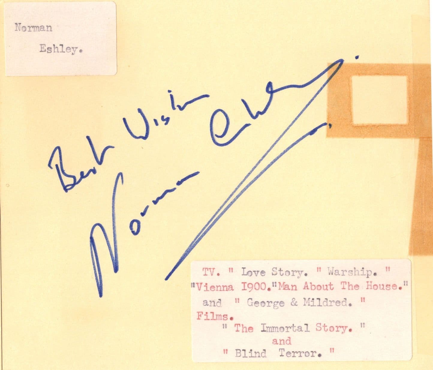 Norman Eshley George & Mildred Billy Dainty 2x Autograph s | Topics ...