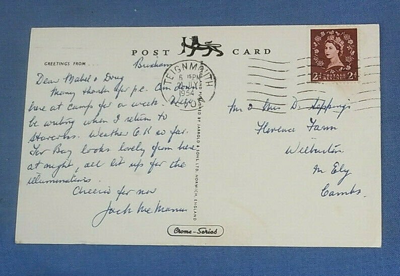 Vintage Multiview Postcard Greetings From Brixham Devon Postmarked 1954 ...