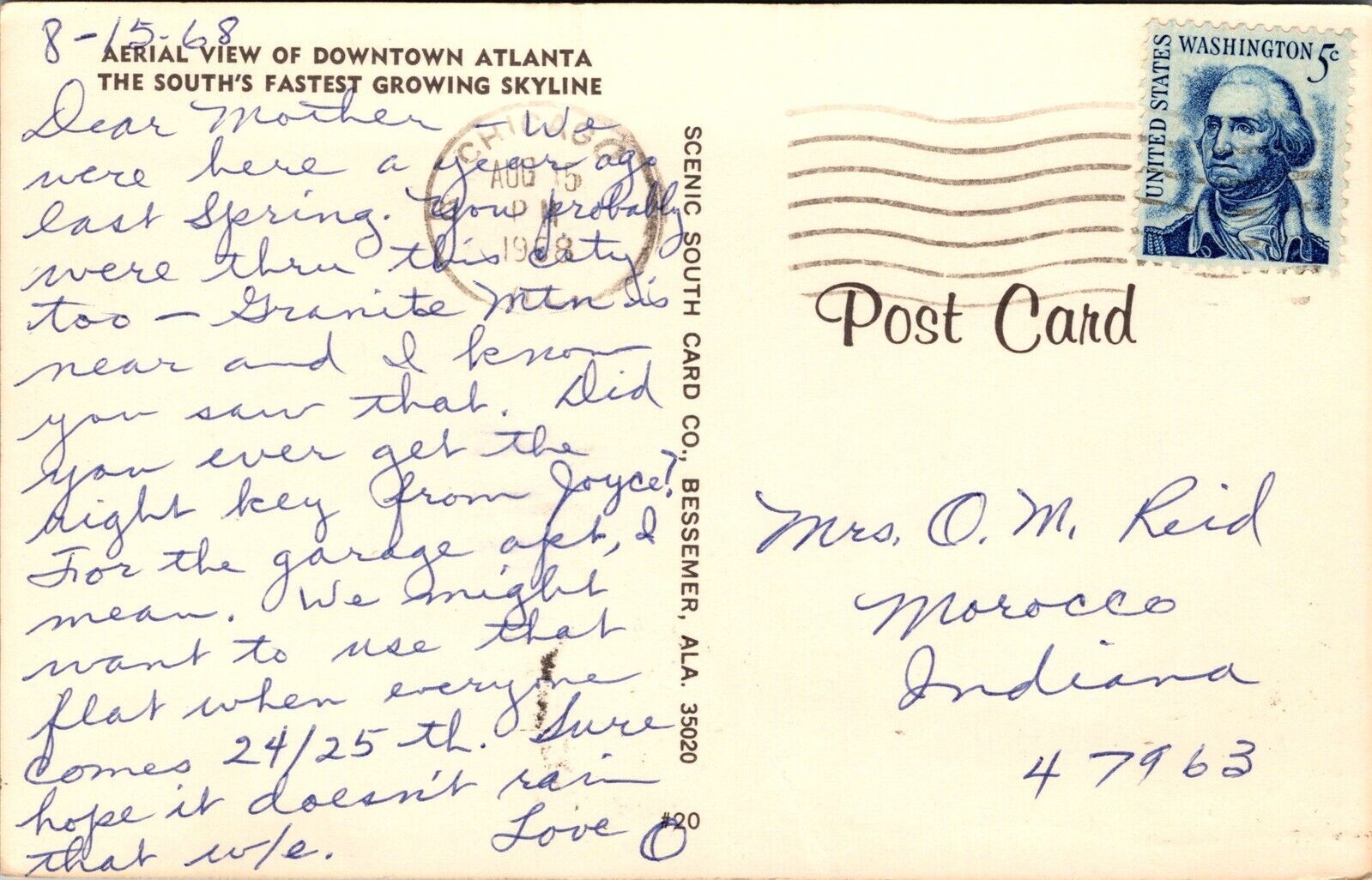 Vtg Atlanta Georgia GA Aerial View of Downtown Skyline 1960s View ...