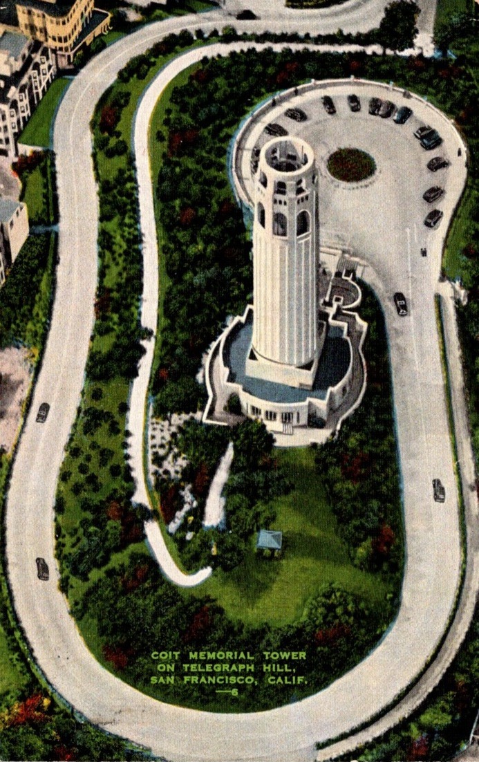 California San Francisco Coit Memorial Tower On Telegraph Hill 1944 ...