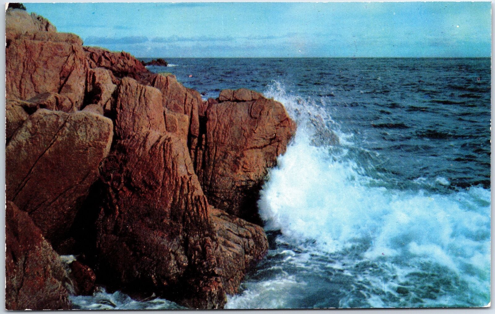 Vintage Postcard Surf Pounding the Rock at BAR Harbor Maine | United ...