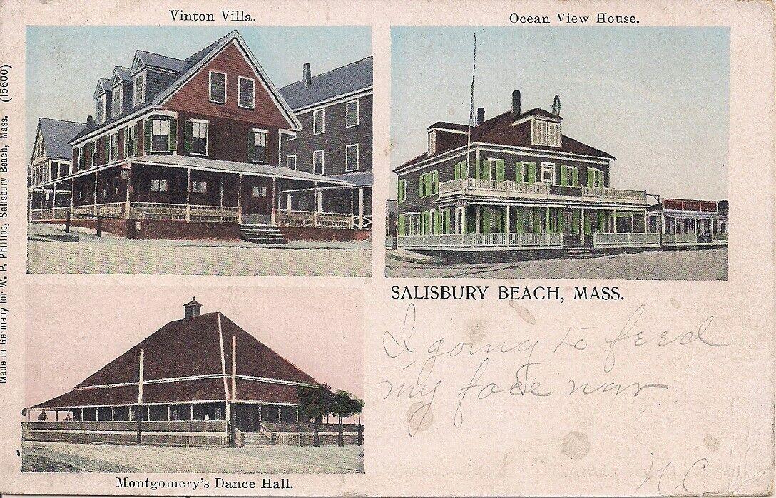 Salisbury Beach MA, 1906, Vinton Villa, Ocean View House, Montgomery ...