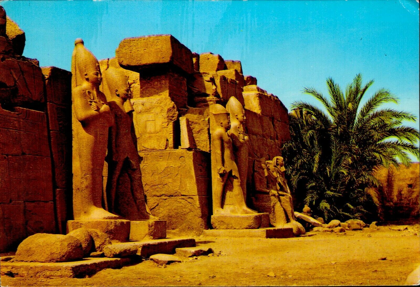 IMN05112 egypt temple of karnak the VIIth pylon palmtrees archeology ...