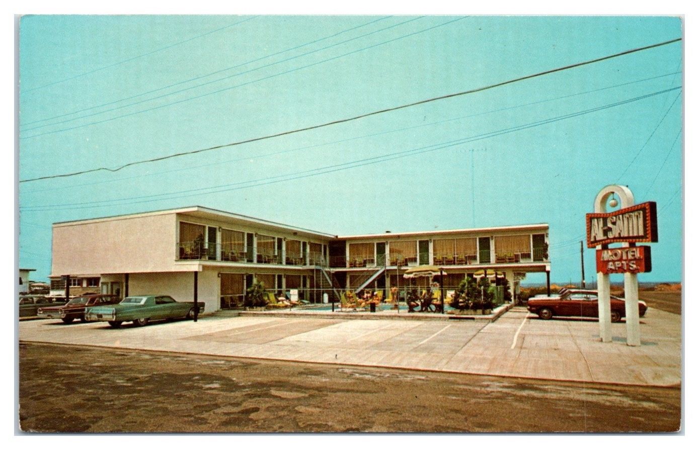 1960s/70s Al Sann Motel Apartments, North Wildwood, NJ Postcard ...