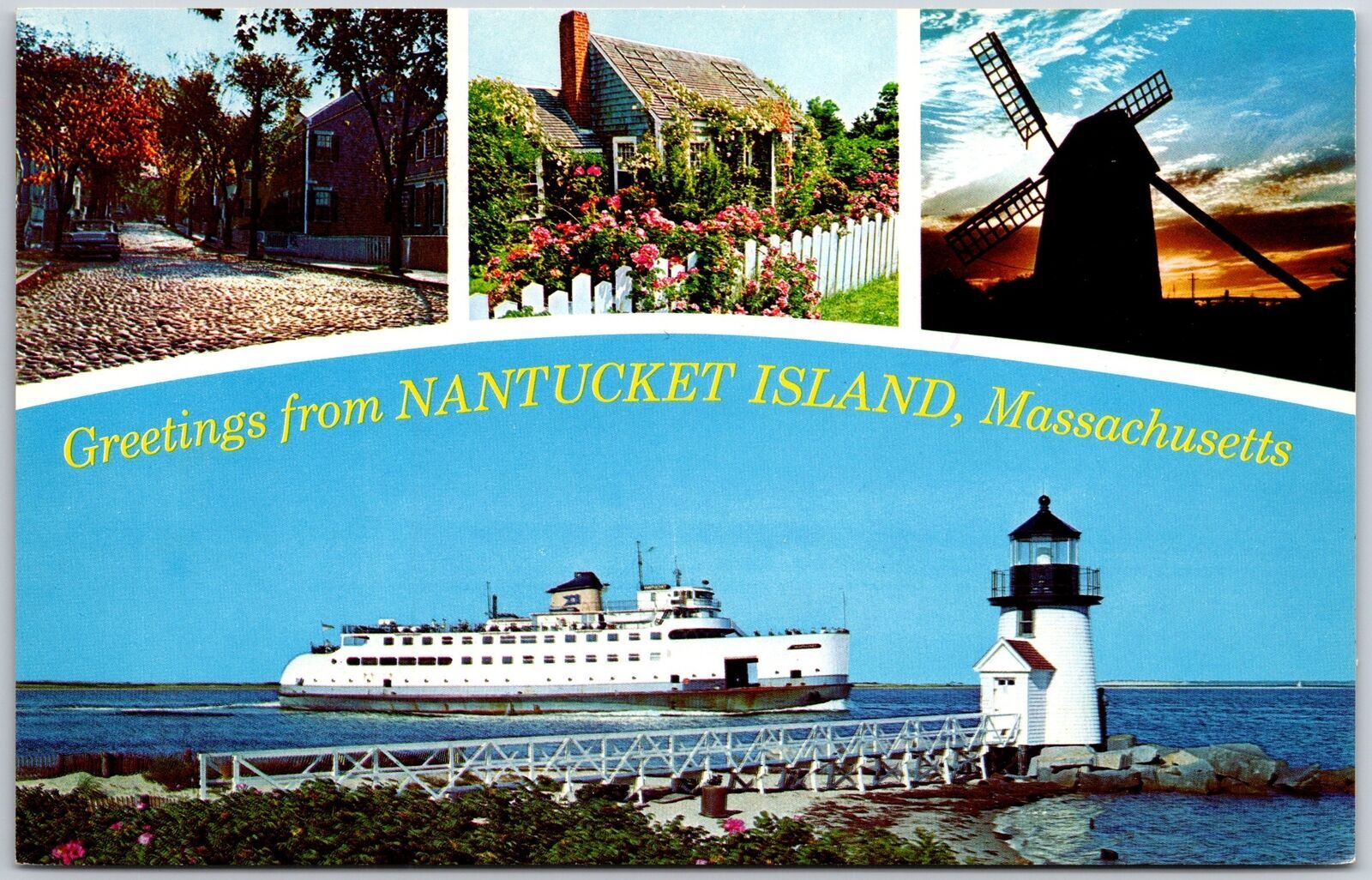 1970's Greetings From Nantucket Island Massachusetts Old Mill Posted ...