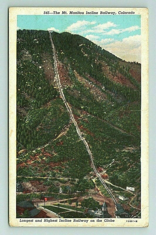 Mount Manitou, Incline Railway, Colorado Postcard | United States ...