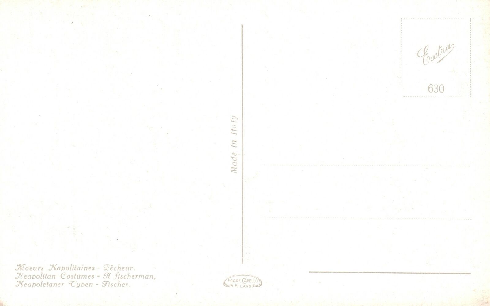 Vintage Postcard 1910's A Fisherman Neapolitan Costumes Costumi ...