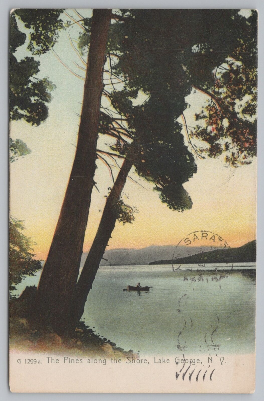 Lake George New York~Pine Trees Along Shore~Vintage Postcard | United ...