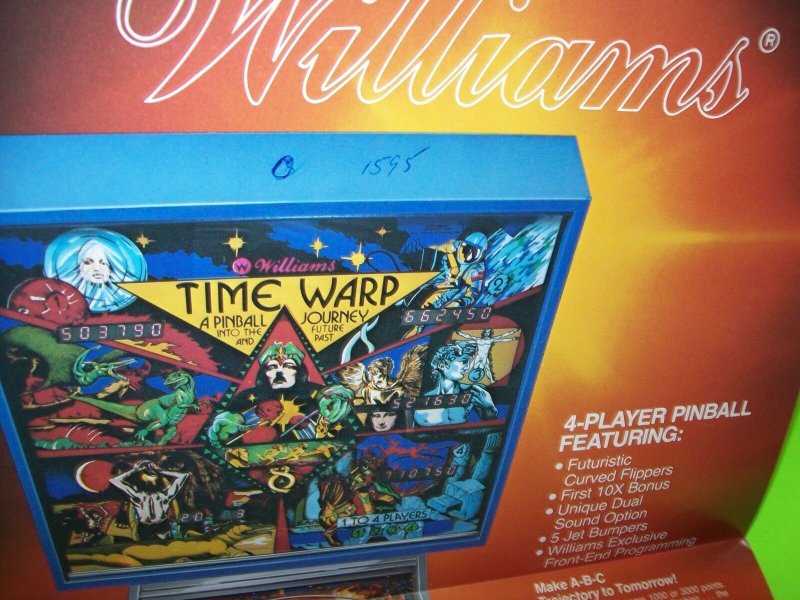 Time Warp Pinball Machine Flyer 1979 Original Fold Out Color Sci-Fi Art ...