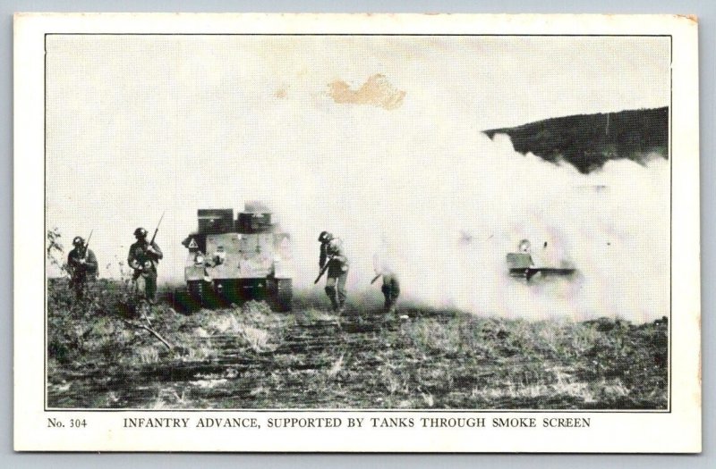 WW2 US Army Signal Corp. Postcard - Infantry Advance, Supported by ...