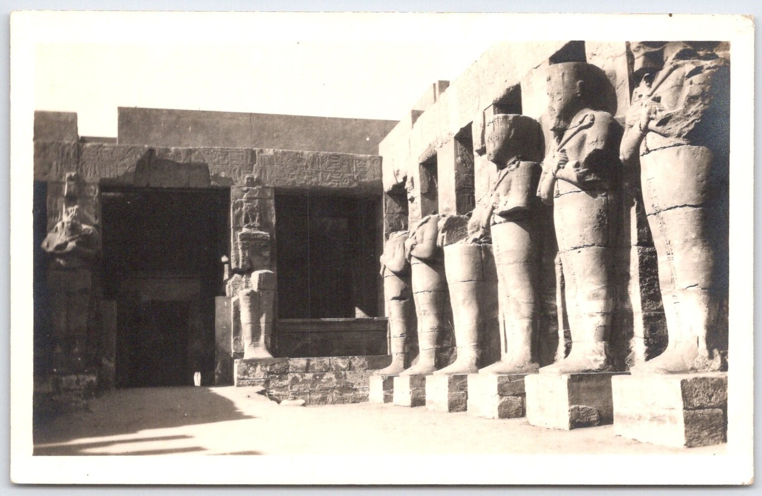 Vintage Karnak Statues of Ramses III Egypt Postcard by A. Gaddis & G ...