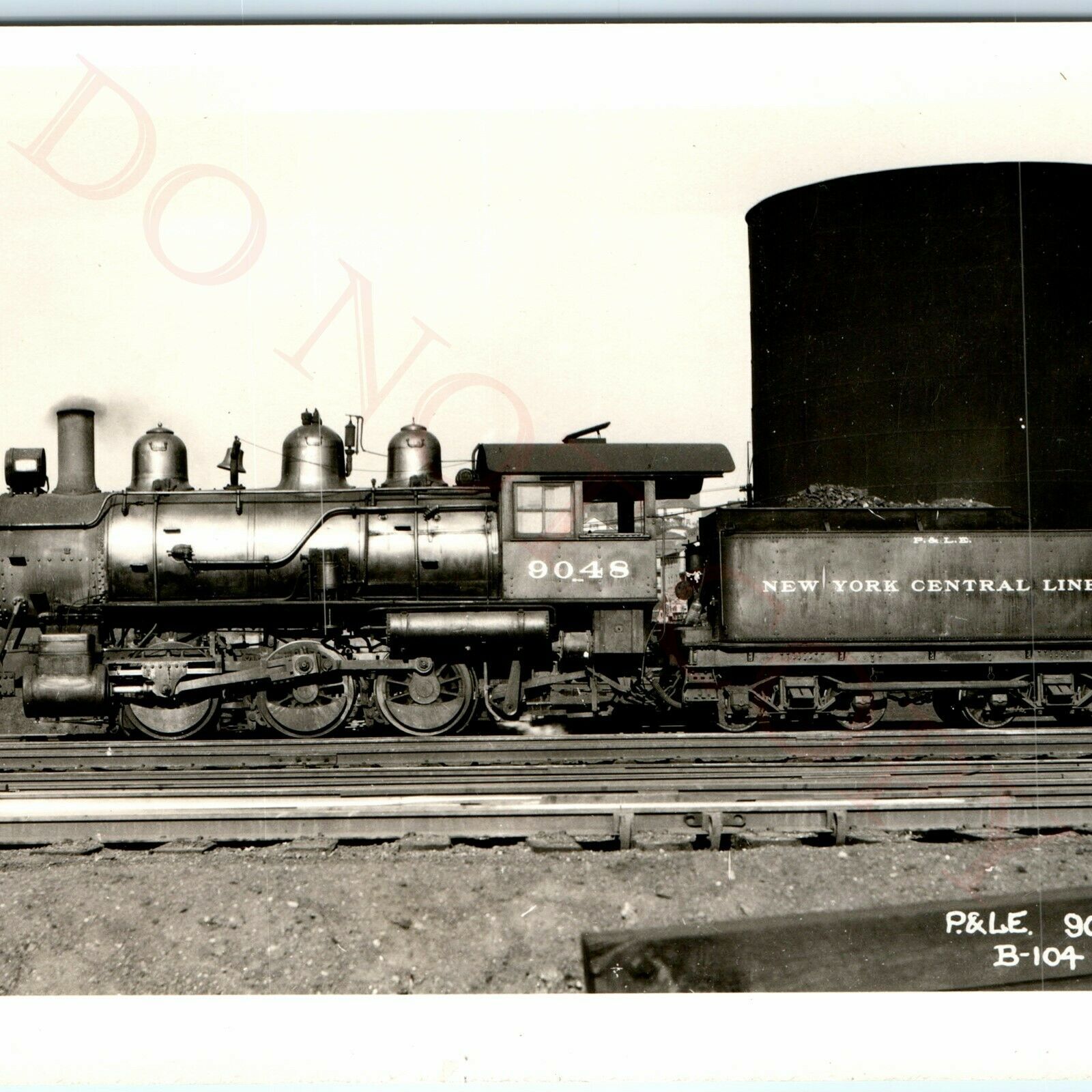 1928 P&LE 9048 Locomotive RPPC Real Photo Pennsylvania Lake Erie NYC ...