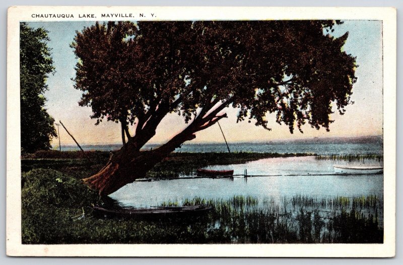 Chautauqua Lake Mayville New York NY River Boat And Park Trees View ...