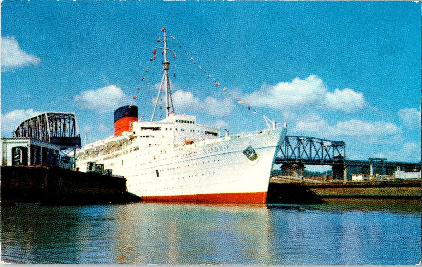 SS Caronia Large Tourist Liner Miraflores Locks Panama Canal Vintage ...