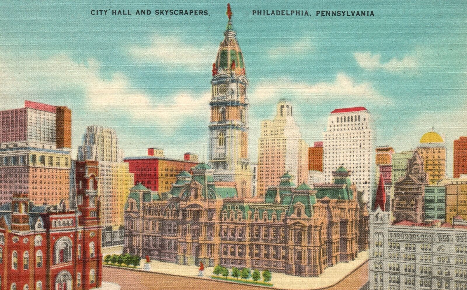 Vintage Postcard 1948 City Hall & Skyscrapers Building Philadelphia ...