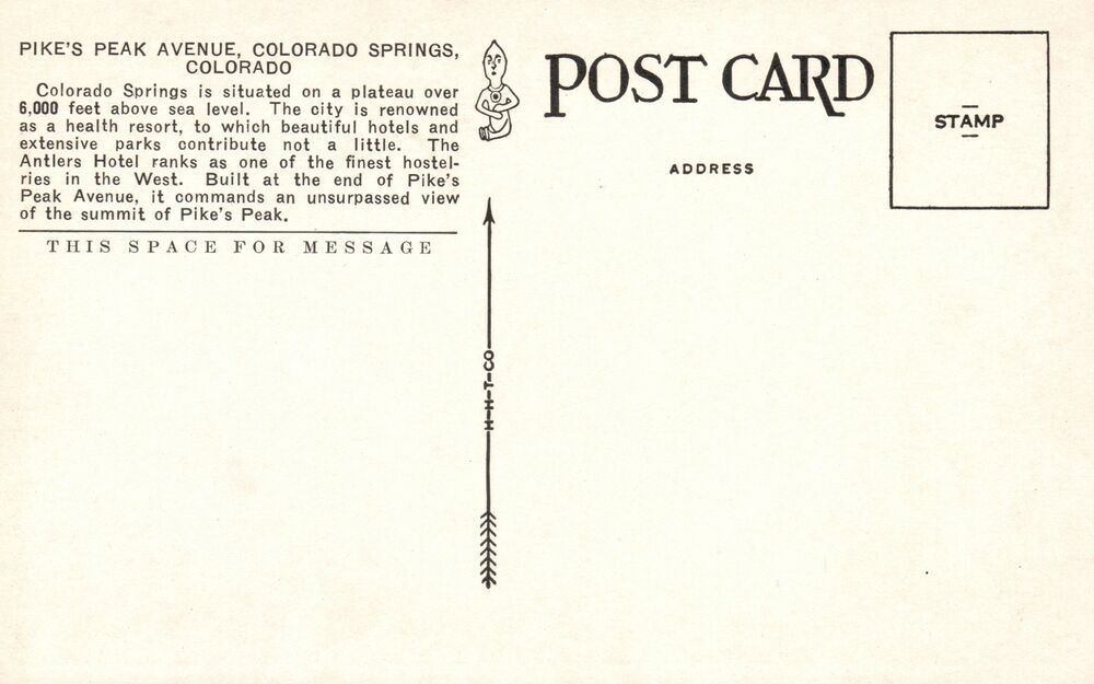 Vintage Postcard Pikes Peak Avenue Plateau Resorts Colorado Springs ...