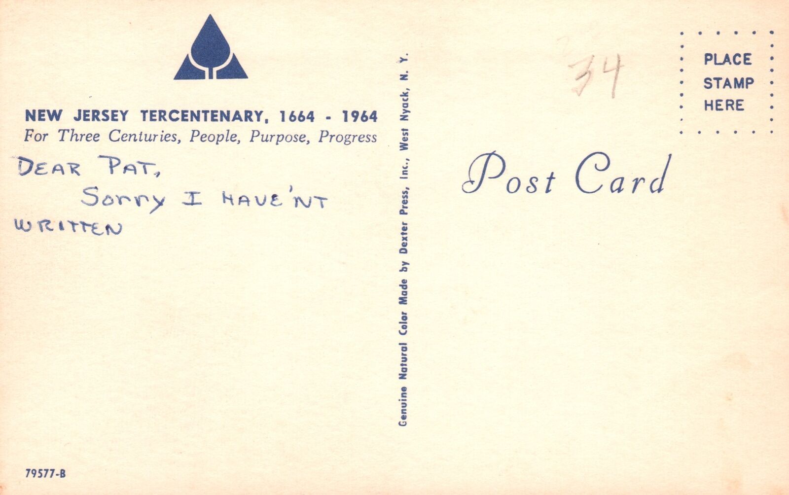 Vintage Postcard Three Centuries People Purpose Progress Tercentenary ...