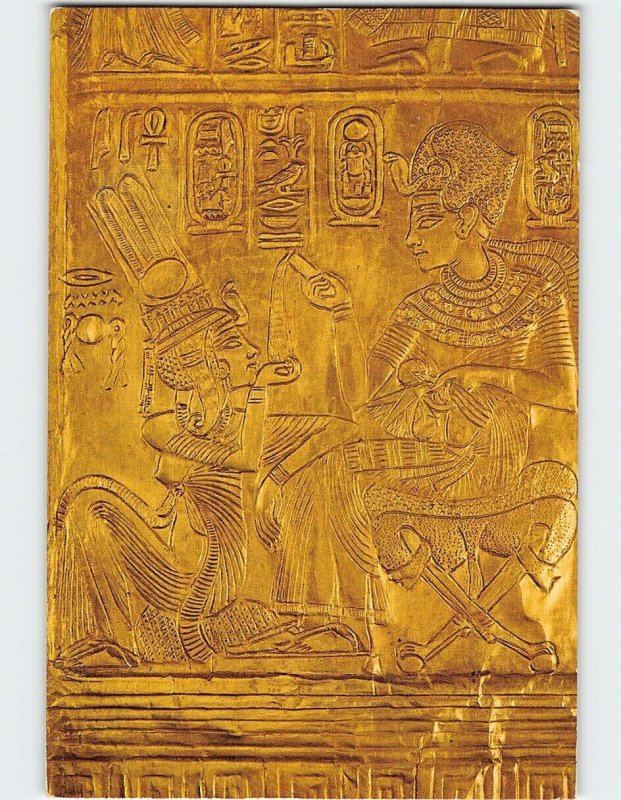 Postcard Small Gold Shrine (detail), Egyptian Museum, Cairo, Egypt ...
