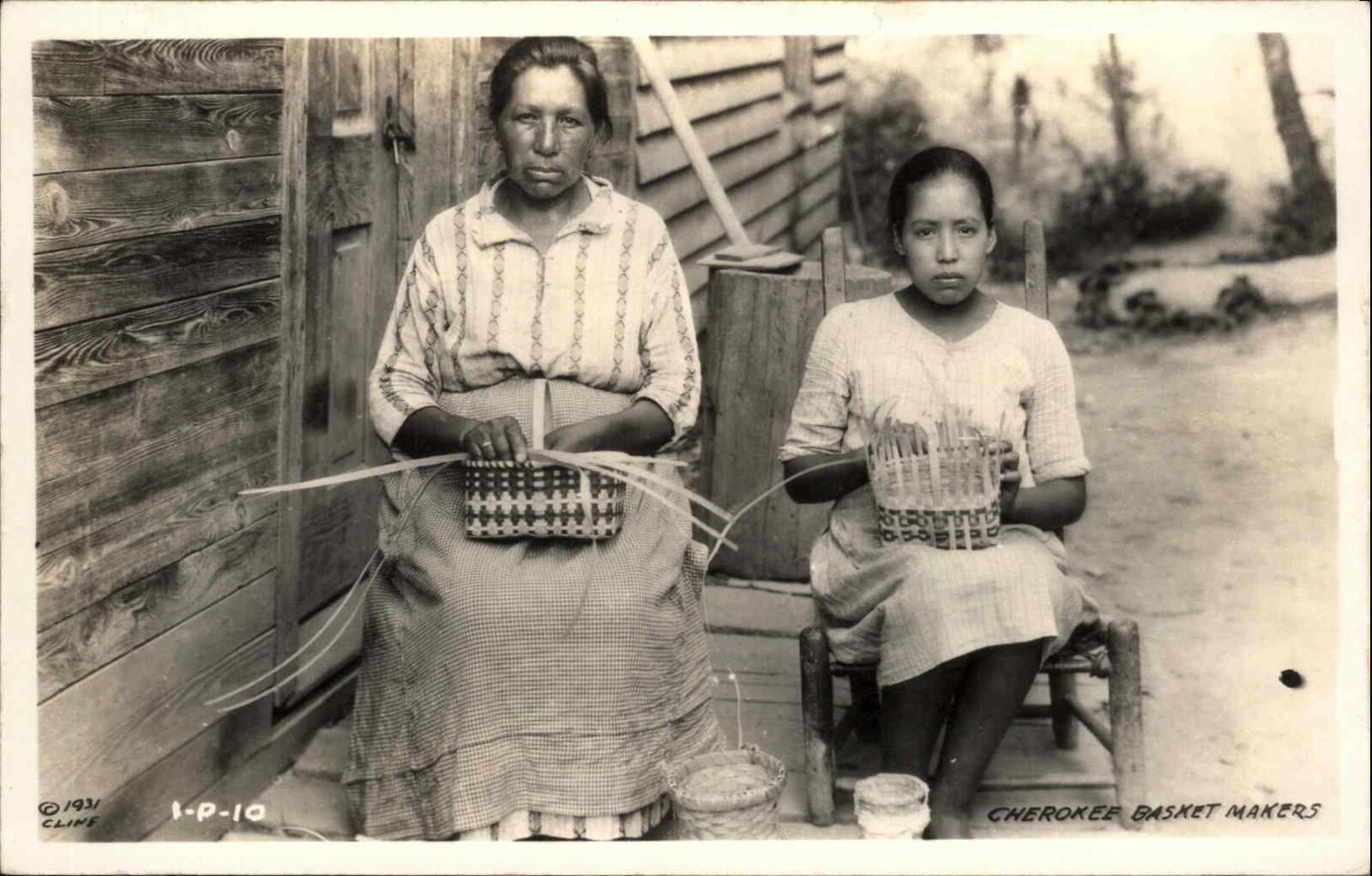 Cherokee Native American Indian Women Basket Weaving Cline RPPC NC ...