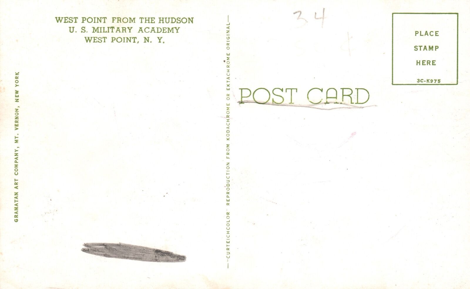 Vintage Postcard U.S. Military Academy Hudson River West Point NY ...
